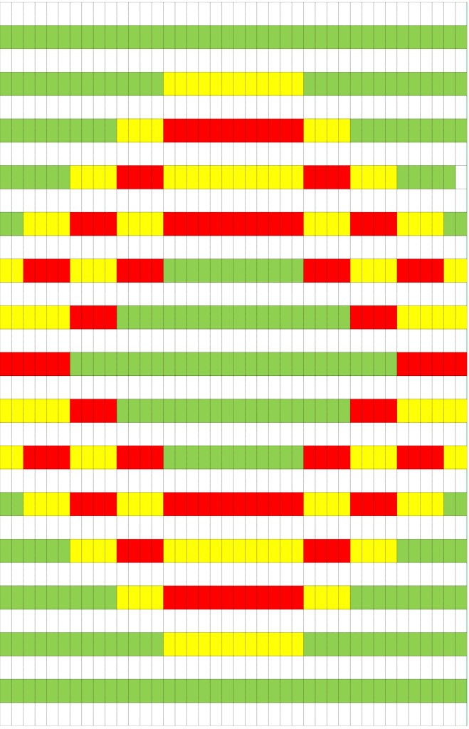 Intermesh in drei Farben | Langsam Weben